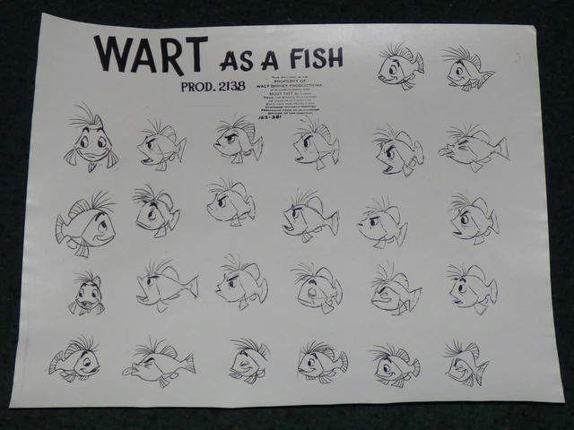 DISNEY THE SWORD In The Stone 1963 Original Production Model Sheet Wart ...