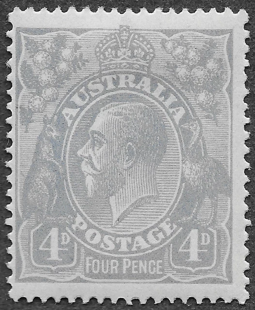 AUSTRALIA STAMPS SCOTT #33 SG #65b Unused Hinged 4d George V SCV $67 ...
