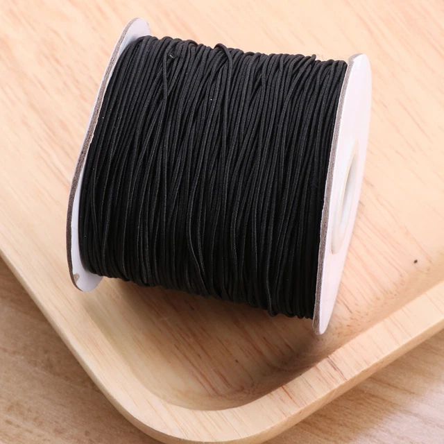 100 METER BLACK Elastic Cord Stretch String for DIY Bracelet Making 1mm ...