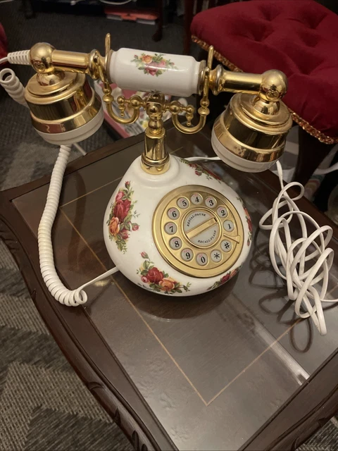 TELEPHONE ROYAL ALBERT Old country roses Bone China Vintage Rotary ...