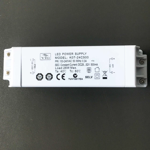 LED DRIVER TRANSFORMER VIG k07-24c500 Power Supply ersatztrafo Dimmable ...