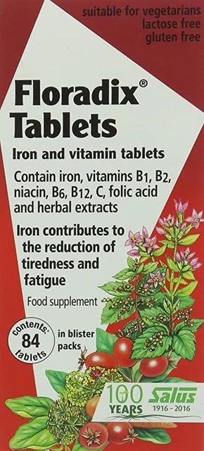 EXP: 03/2026 FLORADIX Iron + Vitamins Supplement - 84 Tablets £6.99 ...