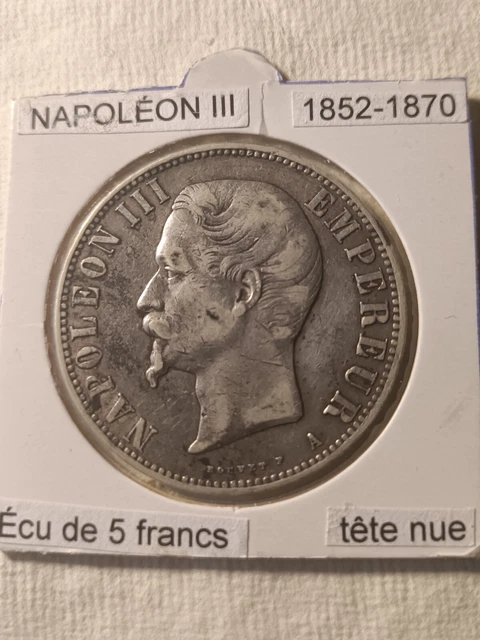 ECU 5 FRANCS Napoléon III non Lauré. 1856 A. Argent EUR 37,50 - PicClick FR