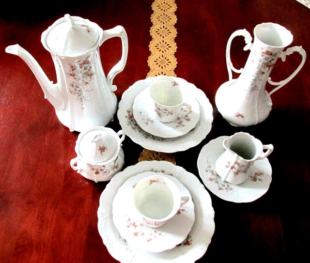 *KAFFEE-SERVICE BARONESSE=13 EINHEITEN* 2x GEDECKE=3tg./ plus VASE ...