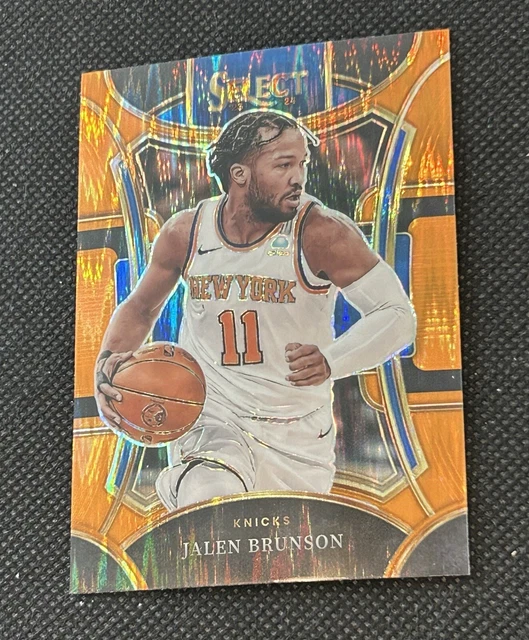Jalen Brunson 2023 24 Panini Select Mezzanine Orange Flash Prizm 394