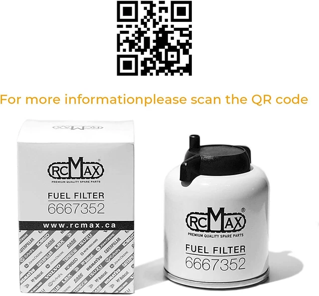 RCMAX PREMIUM QUALITY FUEL FILTER, WATER SEPARATOR Bobcat 6667352 $27. ...