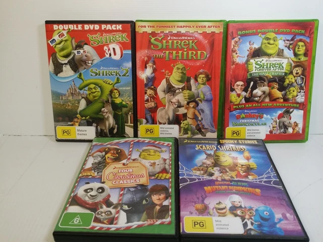 SHREK MEGA BUNDLE (1,2,3,4 +Christmas special, 7xDvd, Region 4) $20.00 ...