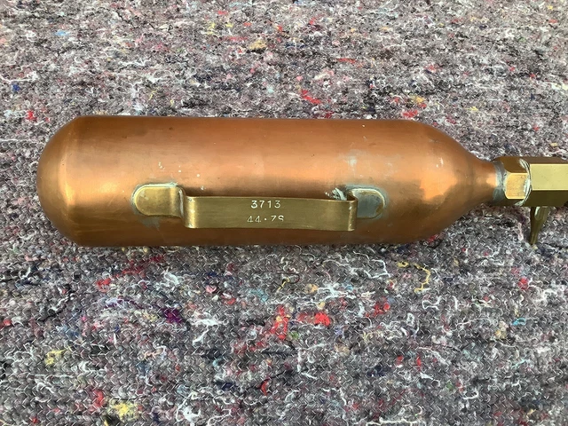 AN RAF WW2 Or Earlier Copper & Brass Aircraft Fire Extinguisher Empty ...