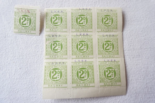 1923 GREAT EASTERN Railway Newspaper Parcel Letter Unused Stamps x10 ...