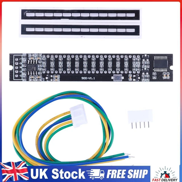 DUAL 12 LED Music Level Indicator Module Adjustable Light Speed VU ...