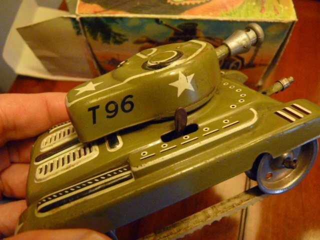 GAMA MADE IN Germany 60's, US Army WWII tank carro armato T96, tin toy ...