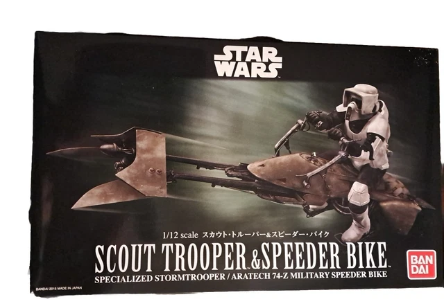 KIT MODELLO BANDAI Star Wars di bici Scout Trooper & Speeder scala 1:12 ...