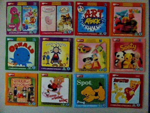 DAILY/SUNDAY MIRROR THE Greastest Kids' DVD Collection - Kipper,Barney ...