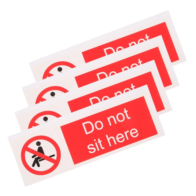 DO NOT SIT Here Sticker Safety Sign Self Adhesive Warning Sticker for ...