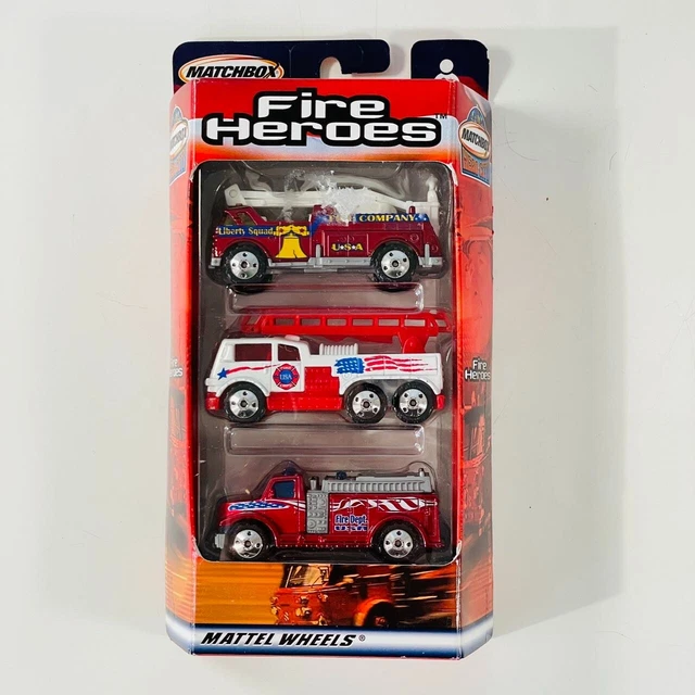 MATCHBOX HERO CITY Fire Heroes Diecast Fire Truck Gift Pack 3 Cars Set ...