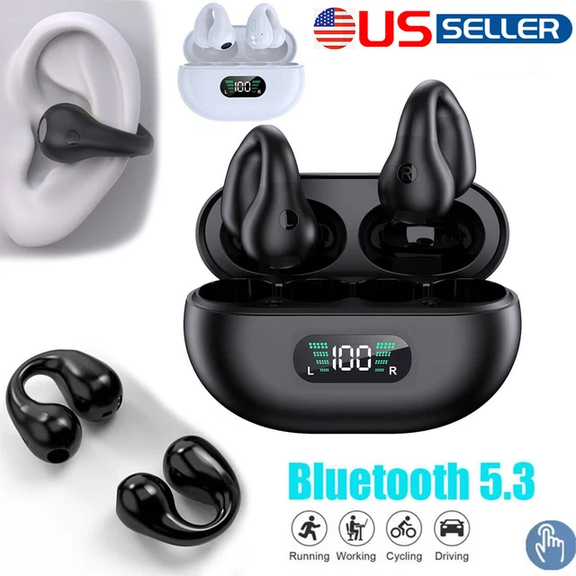 NEW WIRELESS EAR Clip Bone Conduction Headphones Bluetooth 5.3 ...