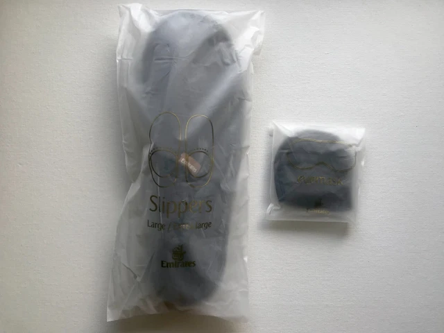 EMIRATES FIRST CLASS Slippers and Eyemask - New and Unopened $22.00 ...