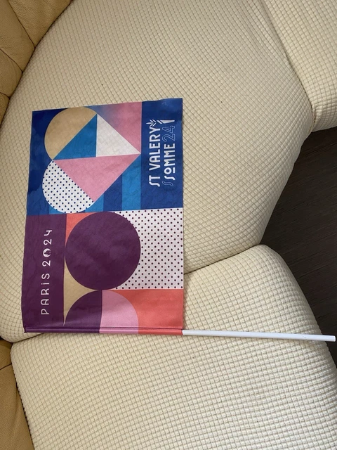 OLYMPIC FLAMME RELAY Flag in Saint Valery sur Somme. Hauts de France ...