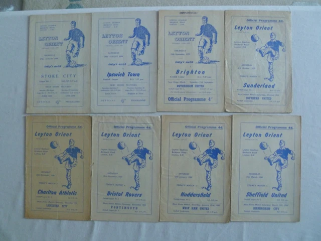 11 X 1950S 59/60 Leyton Orient Football Programmes Job Lot Collecti ...