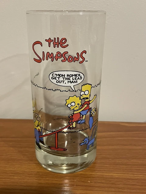 THE SIMPSONS 1994 Collectible Hungry Jacks Promotion Drink Glass Bart ...
