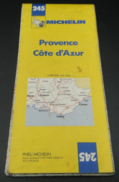 ANCIENNE CARTE ROUTIÈRE Michelin 1982 France PROVENCE COTE D'AZUR n 245 ...