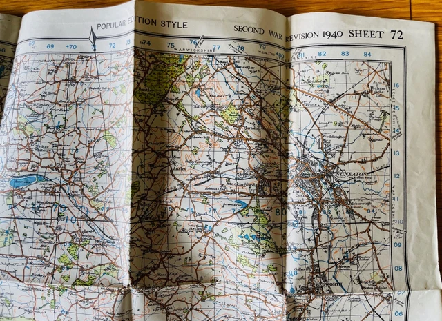 BIRMINGHAM SECOND WAR Revision Sheet 72 - 1940 OS Map WWII publ. War ...