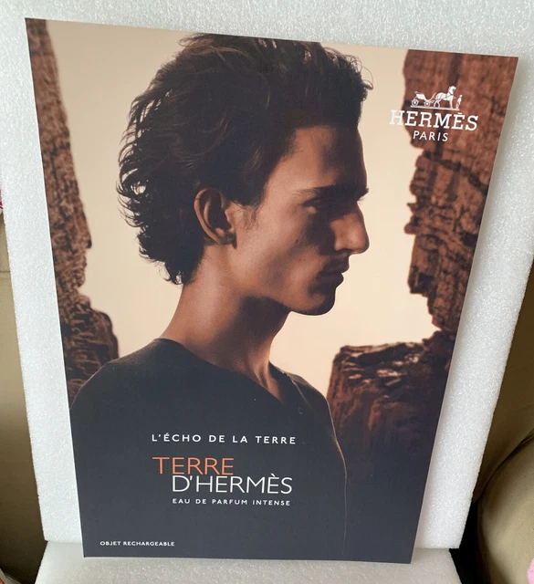 EGÉRIE TAMINO, AFFICHE 30x42 cm, Hermès Paris, parfum Terre d'Hermès EdP intense EUR 12,00 ...