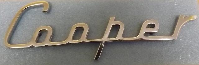 CHROME COOPER SCRIPT Badge - Mk1 Austin Mini - 24A23 £13.00 - PicClick UK