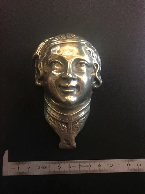 MASCARON RARE EN bronze 19 ème tête visage homme antik vintage antique ...