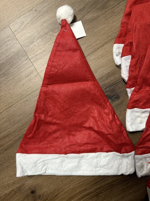 9-FLASHING RED STARS Christmas Holiday Santa Light-Up Felt Hat Unisex ...