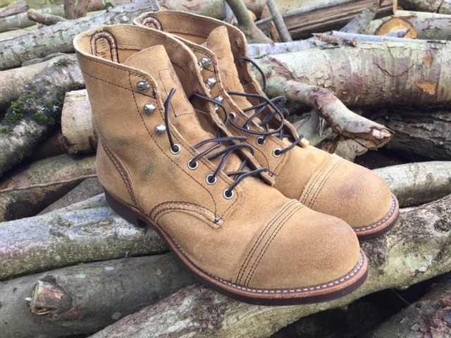 REDWING IRON RANGER boots hawthorne rough out US size 9.5 D U.K. 8.5 ...
