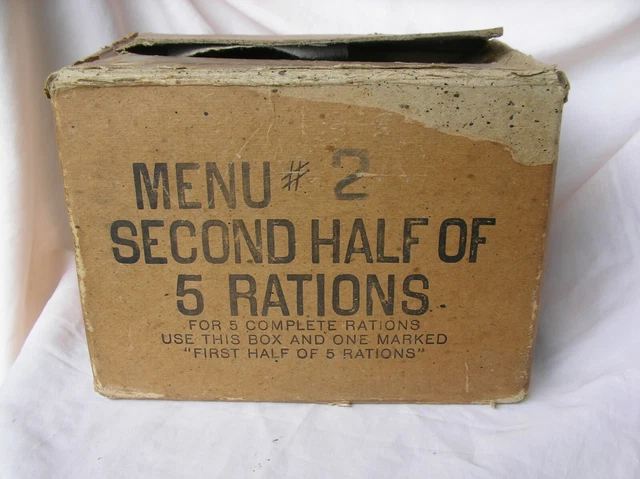 WW2 US BOÏTE En Carton Pour 5 Rations Américaine " Menu 2 " Datée Fev ...