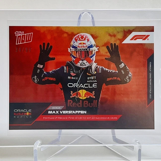 MAX VERSTAPPEN 2023 Formula 1 Record 10 Wins F1 TOPPS NOW Card #43 Red ...