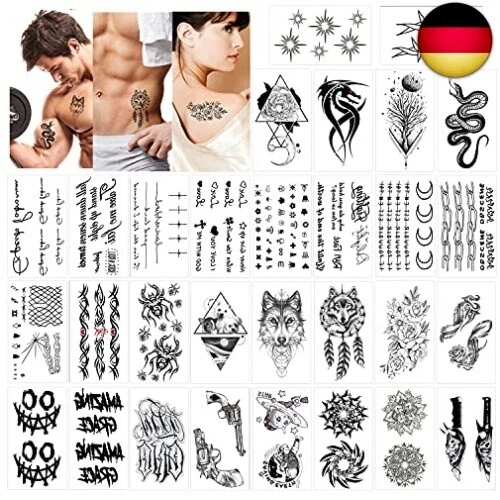 KONSAIT TEMPORÄR TÄTOWIERUNG schwarz Tattoo Körperkunst Kleine Bögen Tattoo Auf EUR 10,55 ...