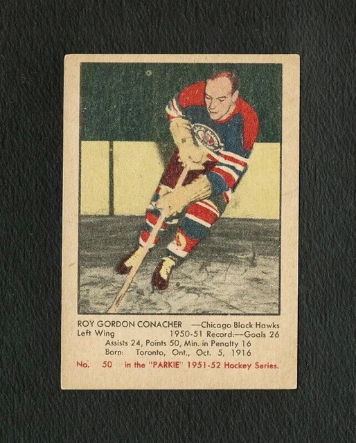1951 PARKHURST 50 Roy Conacher Carte Forte Propre Hall Of Fame Chicago ...