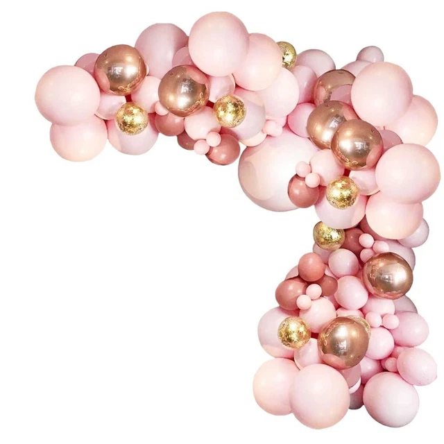 RETRO PINK PINK Balloon Garland Gold Wedding Girls Birthday Party Boho ...