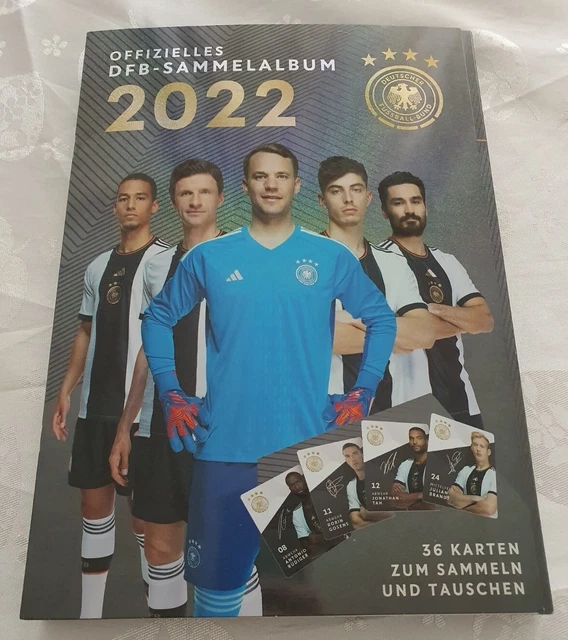 REWE DFB FUSSBALL WM 2022 SAMMELALBUM + Karten komplett inkl. Glitzer ...
