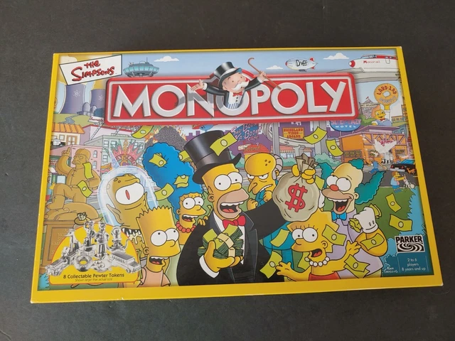 2004 COLLECTIBLE THE Simpsons Monopoly Board Game Parker Brothers ...
