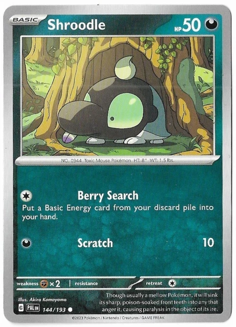 POKÉMON: POKEMON PALDEA Evolved Set, Shroodle Card, No. 144 EUR 4,28 ...