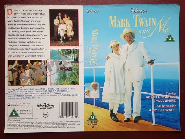 MARK TWAIN AND Me - Disney - Promo Sample Video Sleeve/Cover #B13495 £1 ...