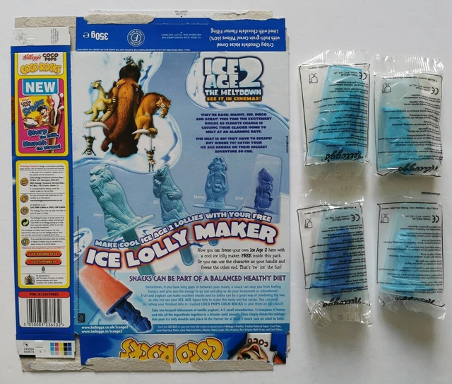 2006 KELLOGGS COCO Rocks Cereal Ice Age 2 Ice Lolly Maker mint Set x ...