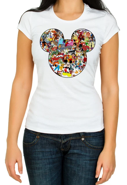 MICKEY MOUSE SILHOUETTE Disney Personaggi Manica Corta Donna T Shirt K402 EUR 13,52 - PicClick IT