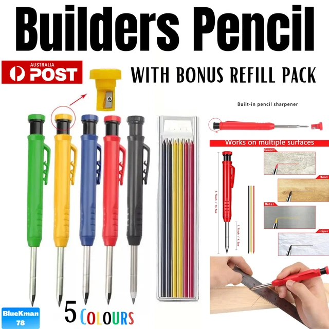 CARPENTER PENCIL CONSTRUCTION Mechanical Woodworking Builders Marker ...