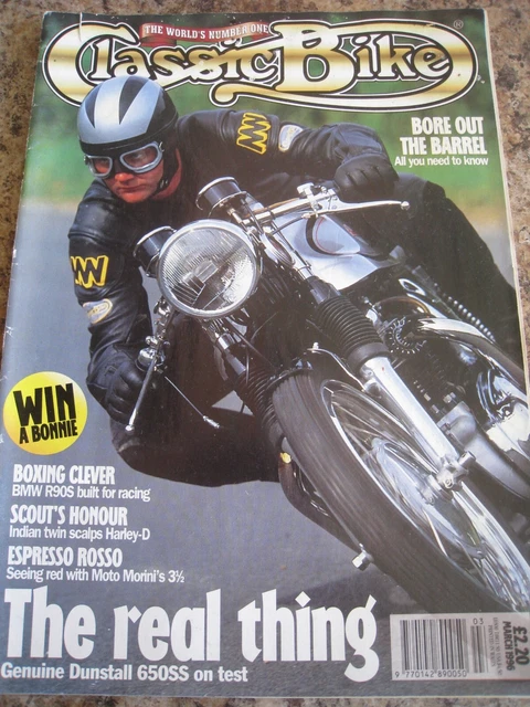 CLASSIC BIKE MAR 1996 Bmw R90S Indian Twin Moto Morini Genuine Dunstall ...