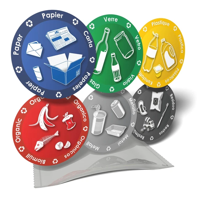 AUTOCOLLANTS D'INFORMATION - Pictogrammes pour l'organisation du tri ...