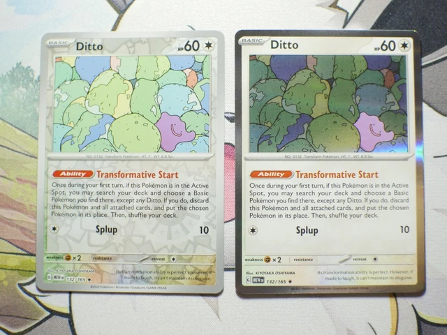 RARE SCARLET & Violet 151 Ditto 132/165 Reverse Holo + Holo Pokemon ...