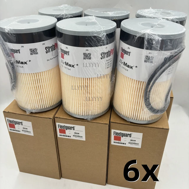 6 PACK FS19764 Fleetguard Fuel Filter With Water Separator Free ...