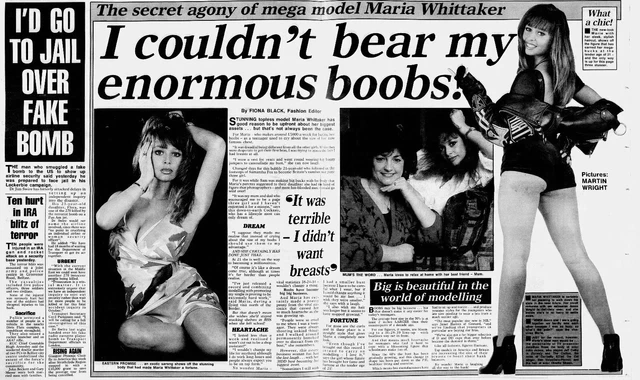 EXTREMELY RARE MARIA Whittaker newspaper interview 1990 Secret Agony. £ ...