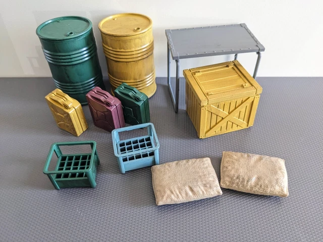 1/18 SCALE DIORAMA Models Joytoy Acid Rain [Crate Barrel Sandbag Fuel ...