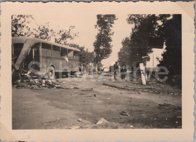 FOTO, EINMARSCH IN Frankreich, frz. Omnibus zerstört 1940 (MJ-184) EUR ...